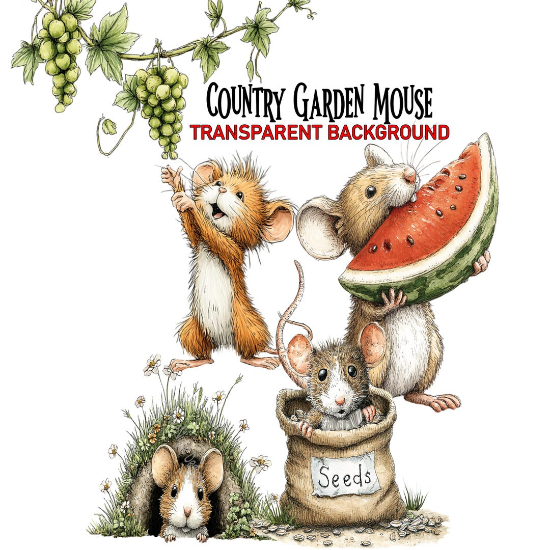 Country Garden Mouse PNG Clipart, 15 Whimsical Mice Graphics ...