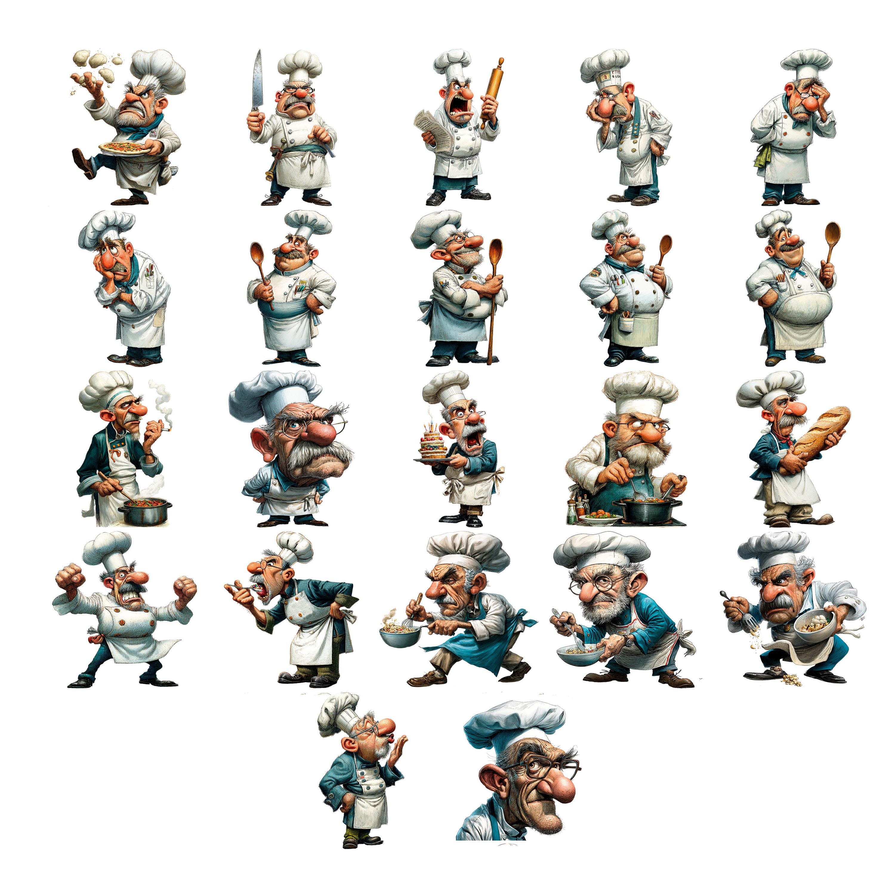 Funny Old Man Chefs PNG Clipart, 44 Whimsical Sassy Characters Kitchen ...