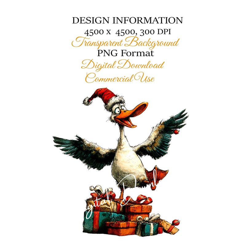 Funny Christmas Goose PNG Clipart: Silly Holiday Geese, 15 Transparent ...