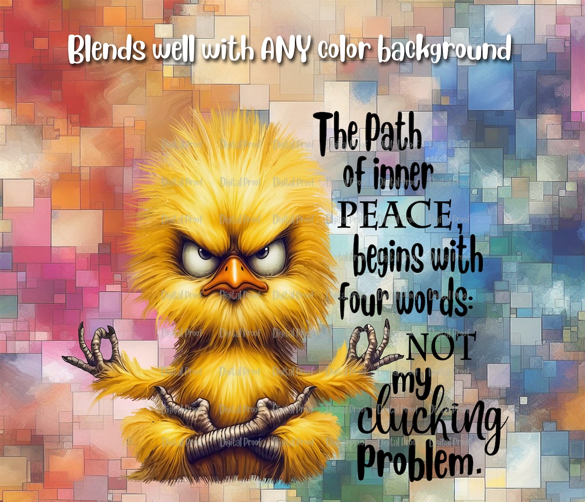 Not My Problem Chicken, Funny Sarcastic Saying Quote and Clip Art ...