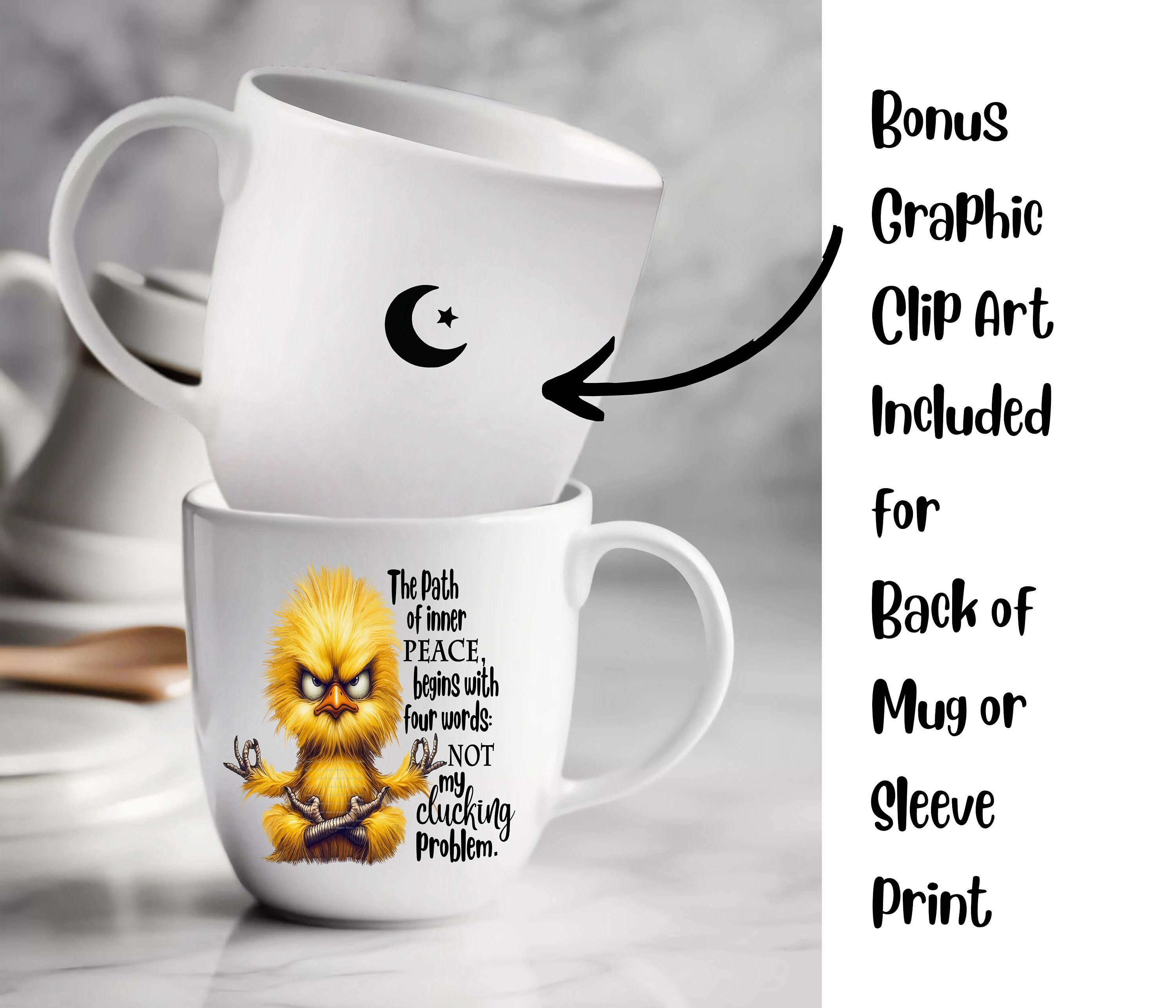 Not My Problem Chicken, Funny Sarcastic Saying Quote and Clip Art ...