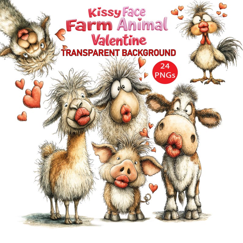 Kissing Farm Animals PNG Clipart: 24 Love Graphics Transparent ...