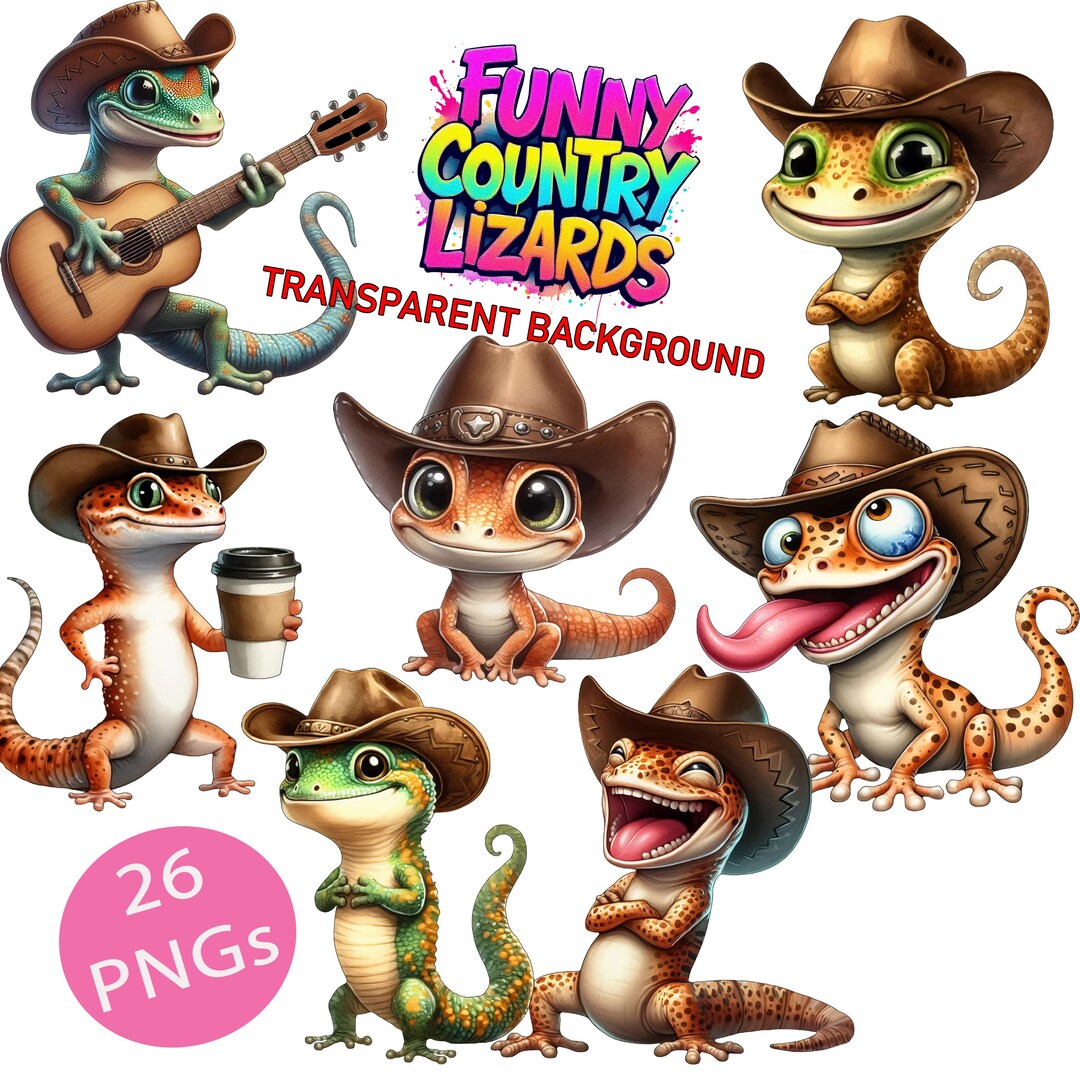 26 PNG Funny Country Cowboy Lizards Clipart Transparent Background ...