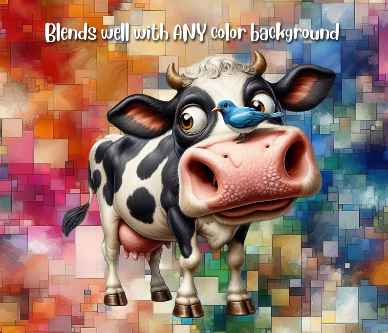 30 Transparent Background Funny Crazy Cows Clip Art, PNG 300 Dpi High ...