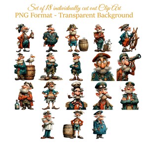 Grumpy Salty Sea Captain PNG Clipart: 18 Nautical Old Men Grandpa ...