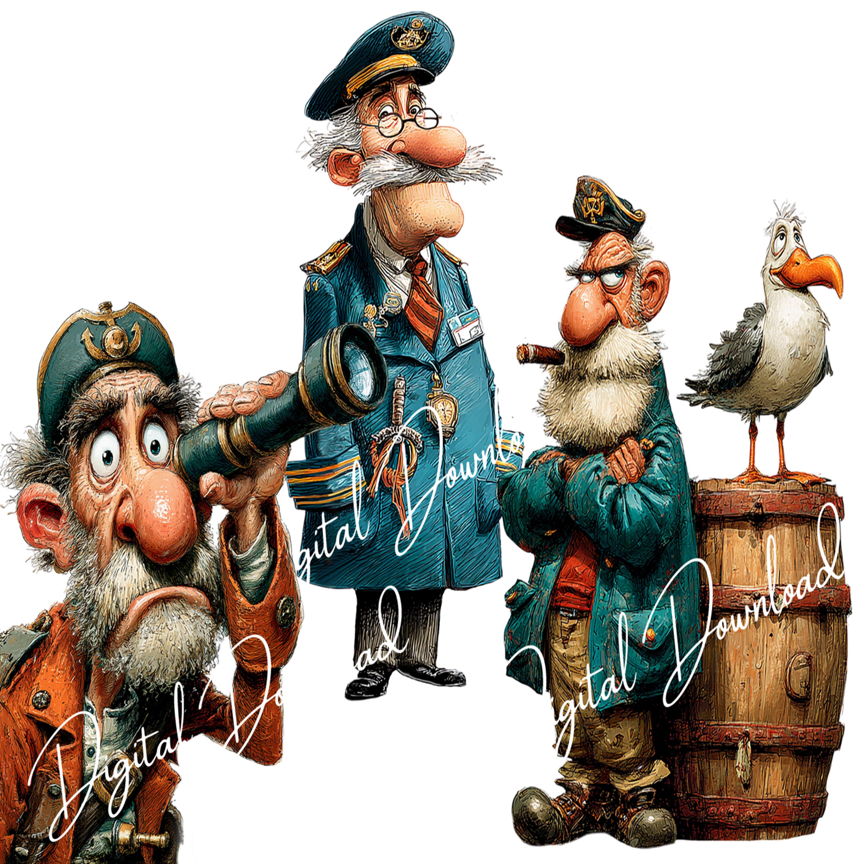 Grumpy Salty Sea Captain PNG Clipart: 18 Nautical Old Men Grandpa ...