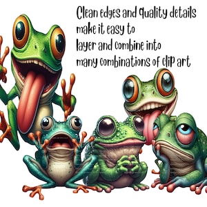 20 Transparent Background Funny Crazy Frogs Clip Art, PNG 300 Dpi High ...