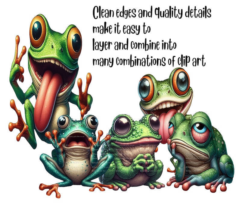 20 Transparent Background Funny Crazy Frogs Clip Art, PNG 300 Dpi High ...