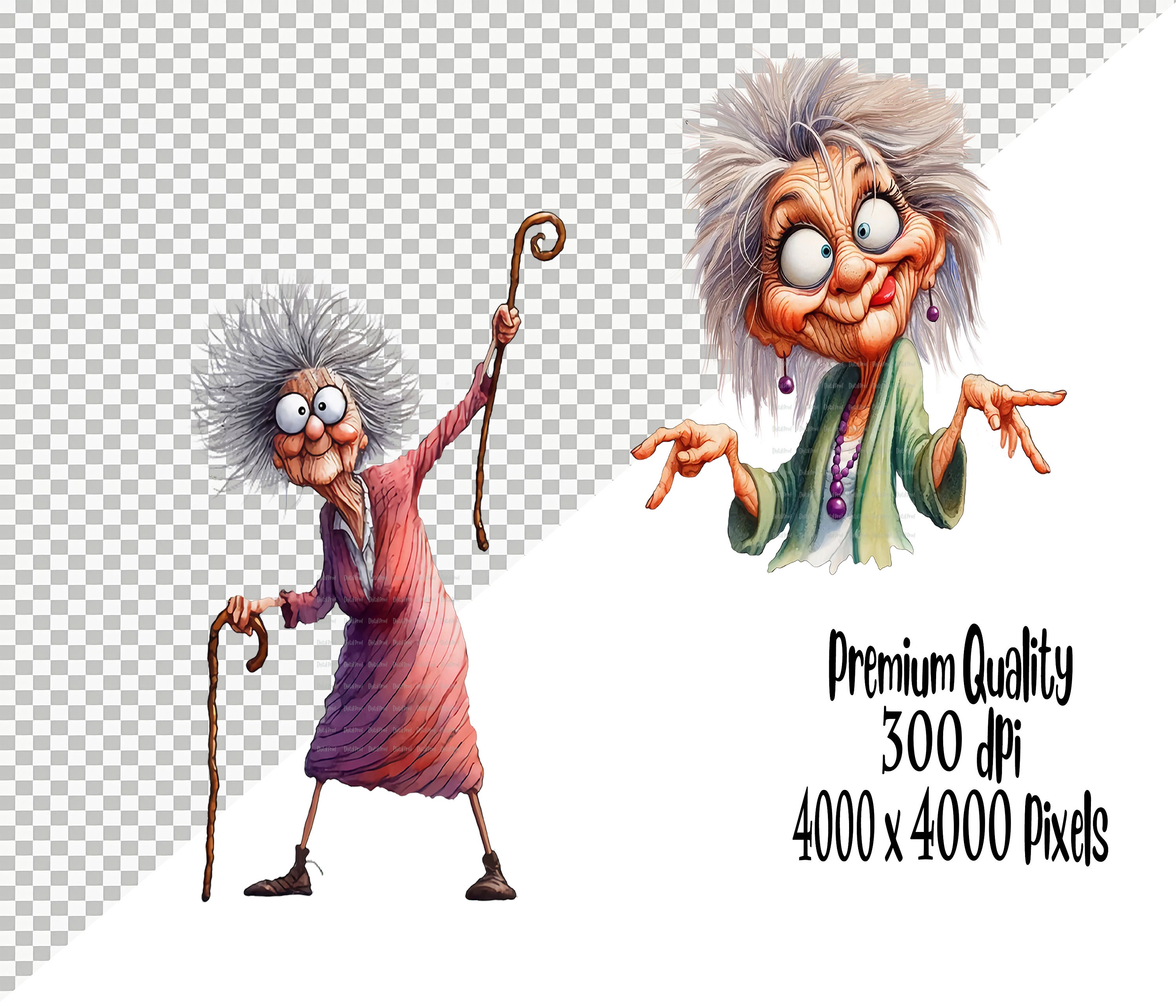 26 Transparent Background Funny Spunky Old Lady Clip Art, PNG 300 Dpi ...