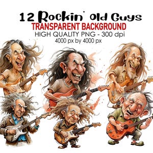 12 Transparent Background Funny Rocking Old Guy Men Clip Art, PNG 300 ...