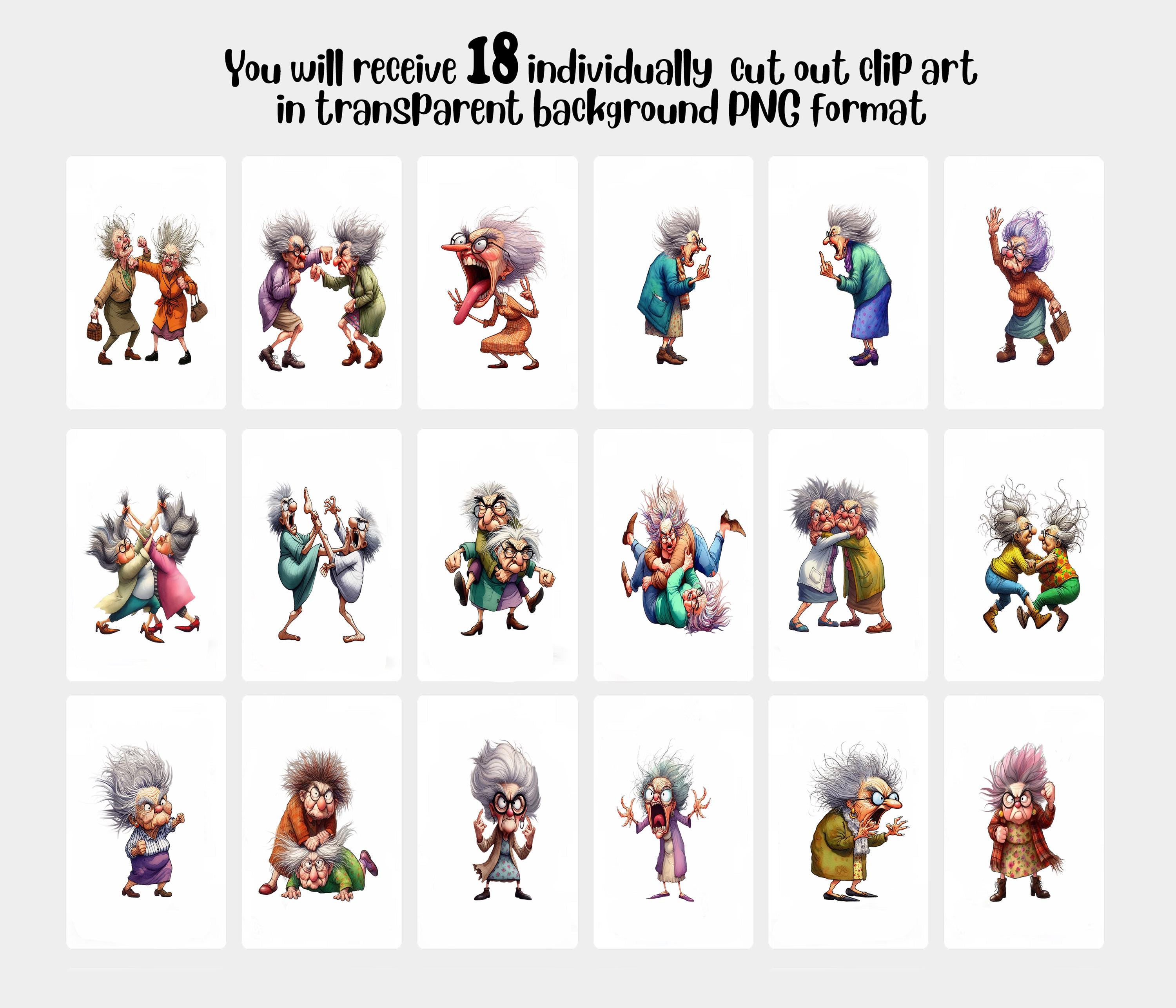 18 Transparent Background Feisty Old Ladies Clip Art, PNG 300 Dpi High ...