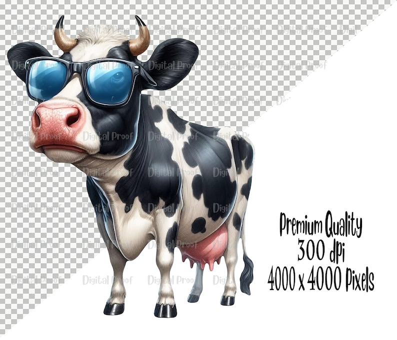 30 Transparent Background Funny Crazy Cows Clip Art, PNG 300 Dpi High ...