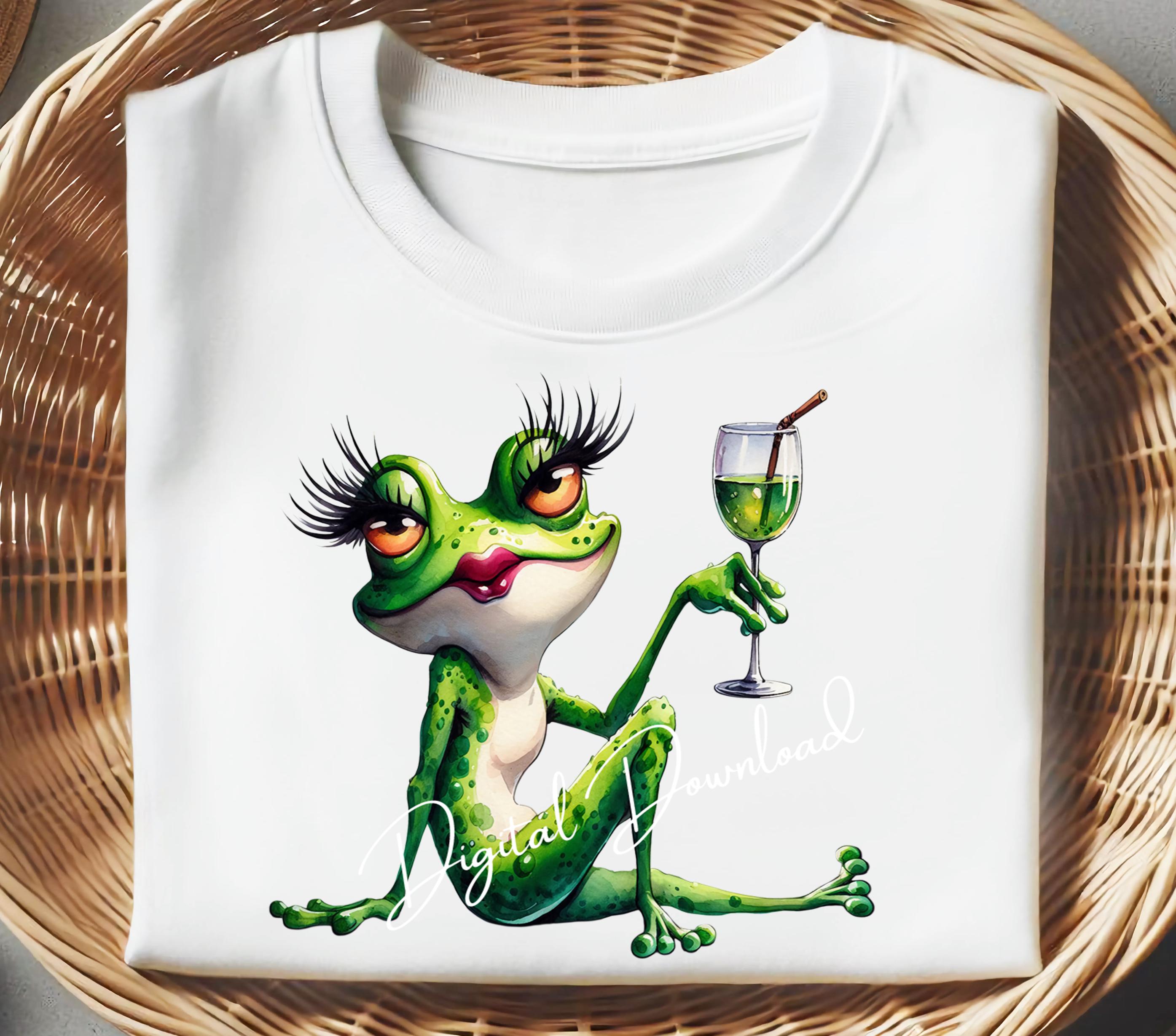 12 Whimsical Lady Frogs Clipart Character Pngs, Transparent Background ...