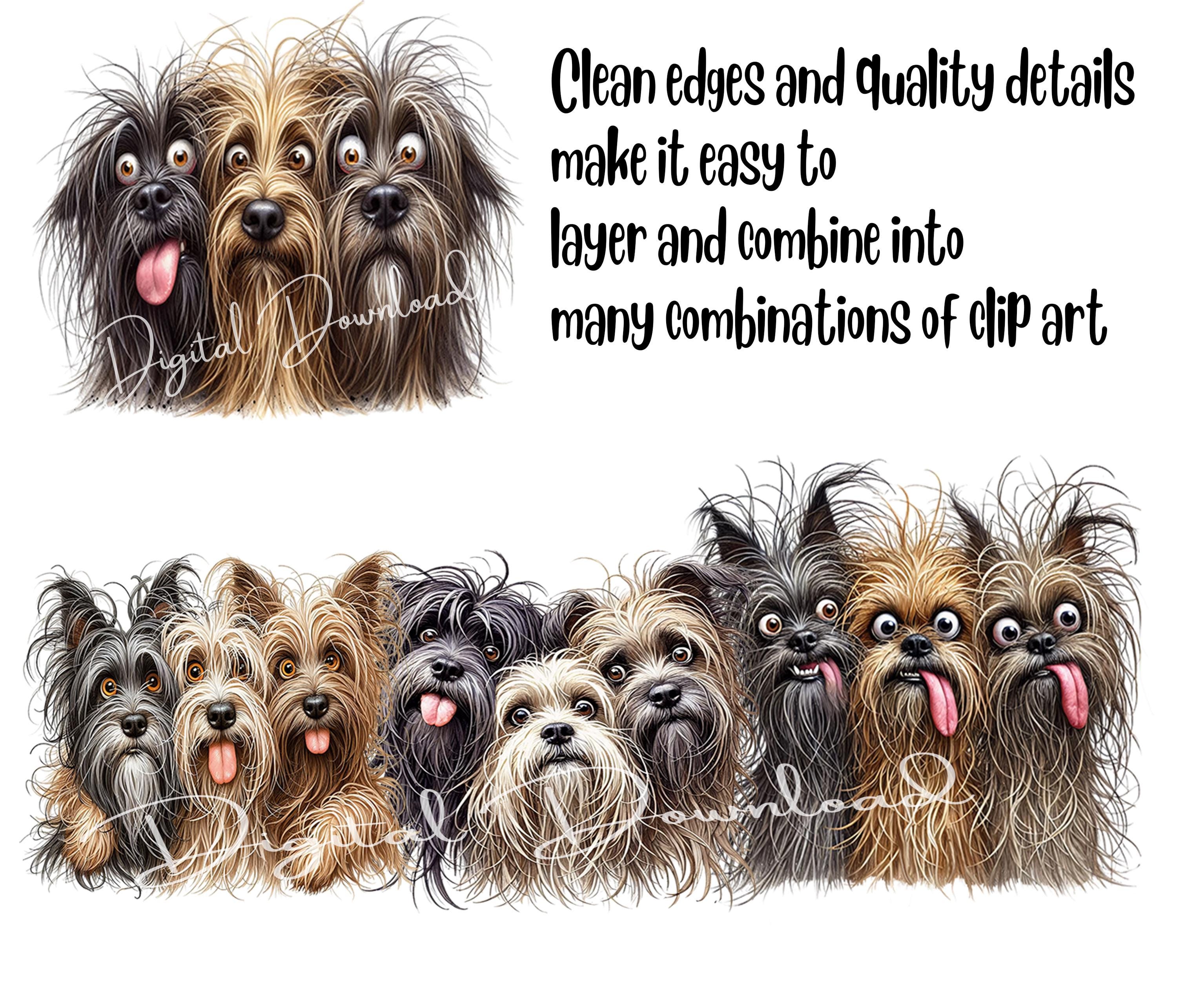 25 Scruffy Dog Best Friends Clip Art Transparent Background PNG 300 Dpi ...
