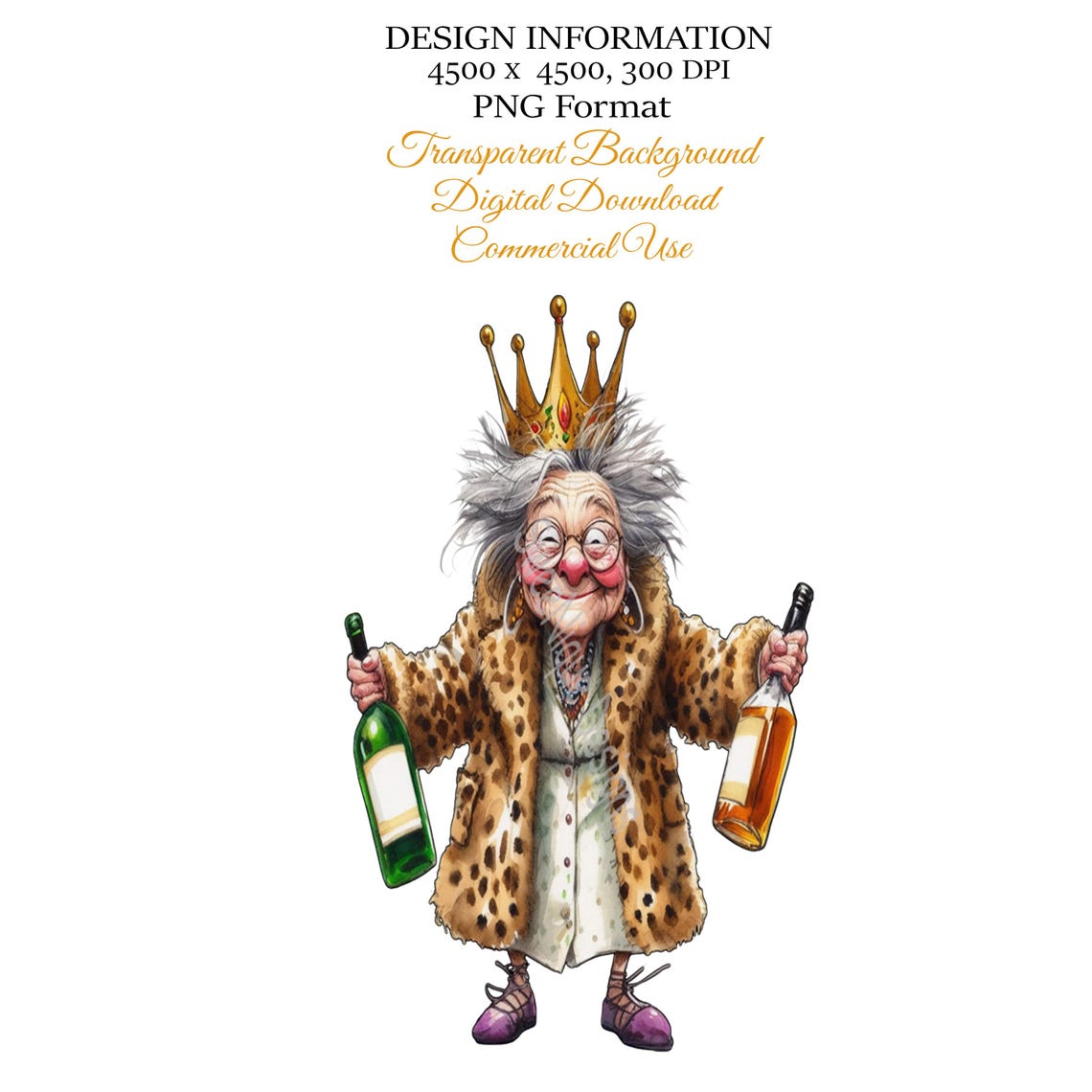 Queen of Sass Grandma PNG Clipart: 25 Funny Old Lady Graphics ...