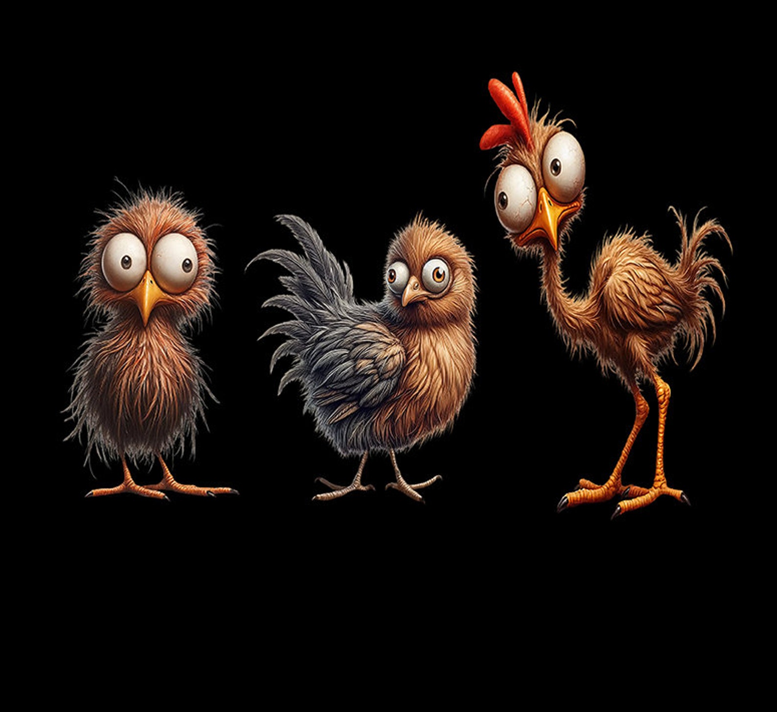 20 Transparent Background Funny Crazy Chickens Clip Art, PNG 300 Dpi ...