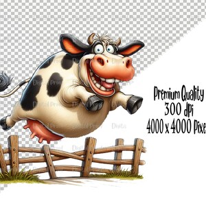 10 Transparent Background Funny Cows Jumping Fences Clip Art, PNG 300 ...