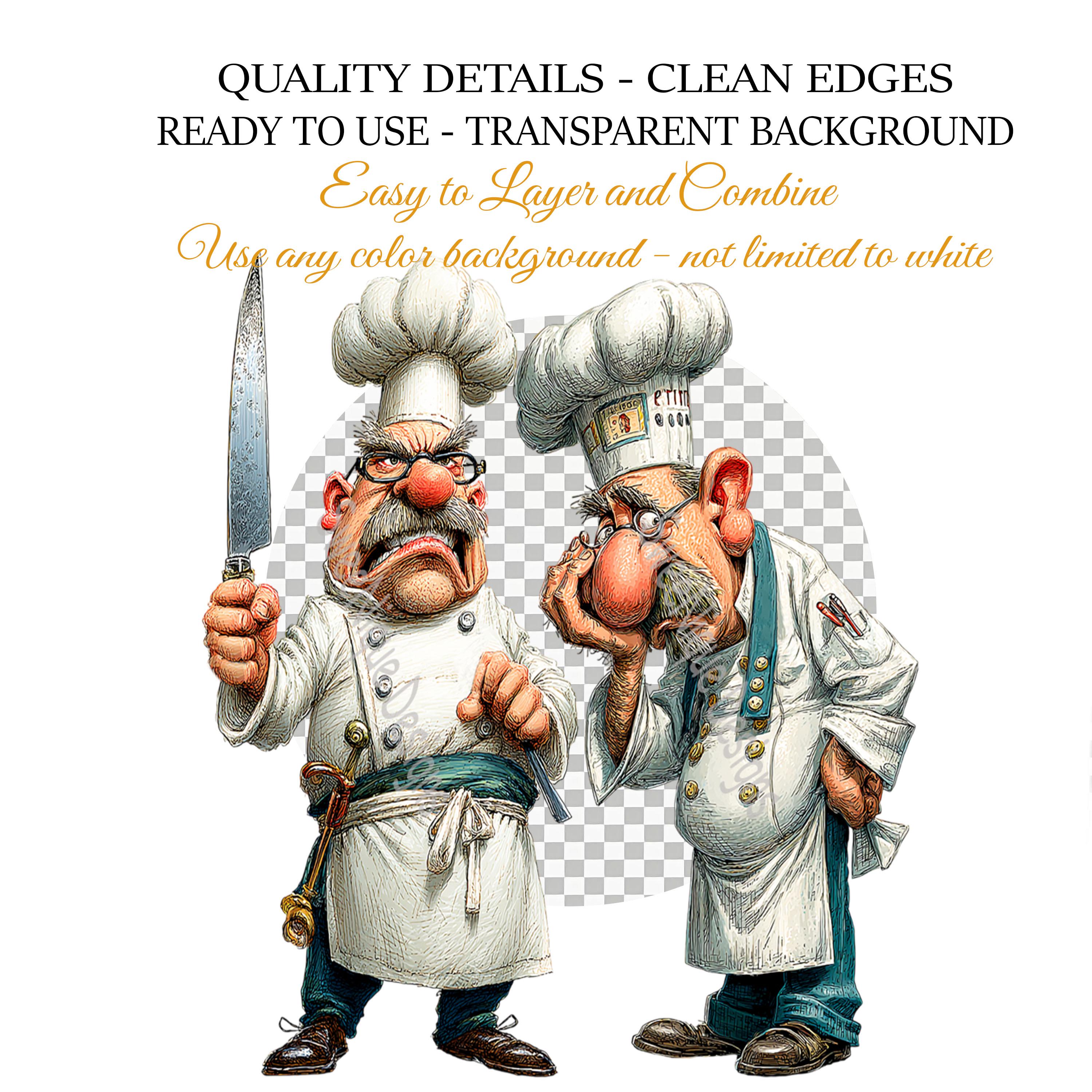 Funny Old Man Chefs PNG Clipart, 44 Whimsical Sassy Characters Kitchen ...