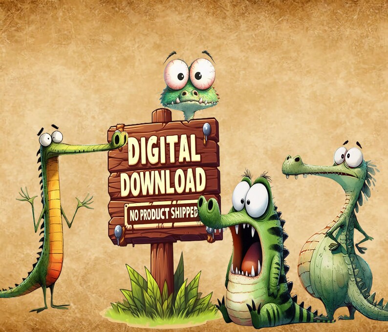 Funny Alligator PNG Clipart: 25 Transparent Background Graphics, Sassy ...