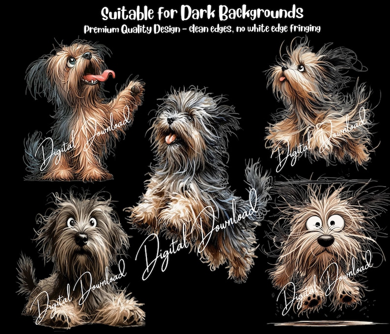 24 Transparent Background Scruffy Zoomie Dog Clip Art, PNG 300 Dpi High ...