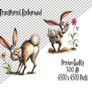 18 Transparent Background Funny Cheeky Bunny Rabbits Clip Art, PNG 300 ...