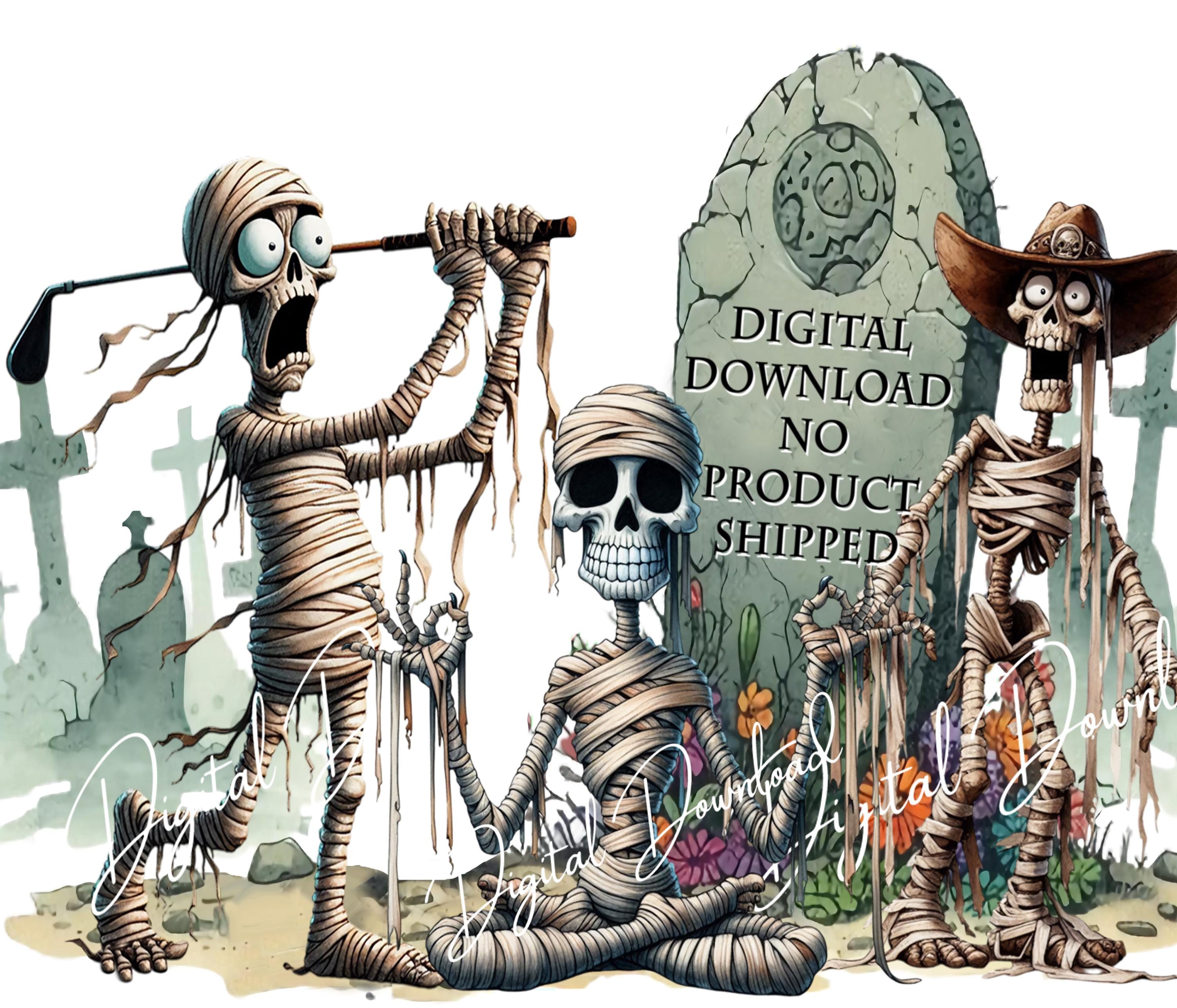 Funny Halloween Clipart: Cute Spooky Mummy Graphics (25 Transparent ...