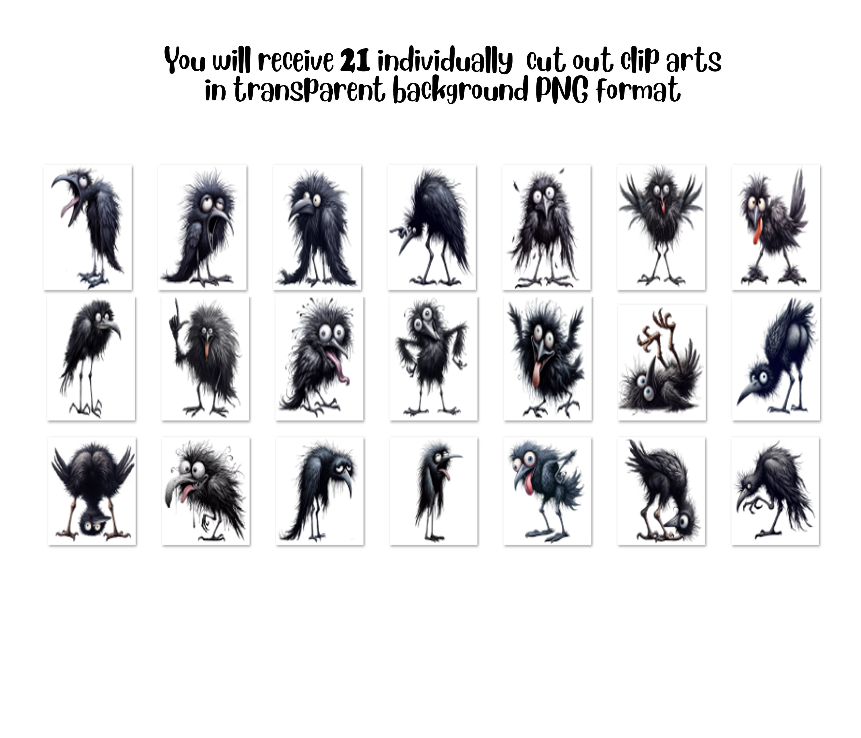 21 Transparent Background Funny Crazy Crows Clip Art, PNG 300 Dpi High ...
