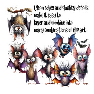 15 Transparent Background Funny Cute Halloween Bats Clip Art PNG 300 ...