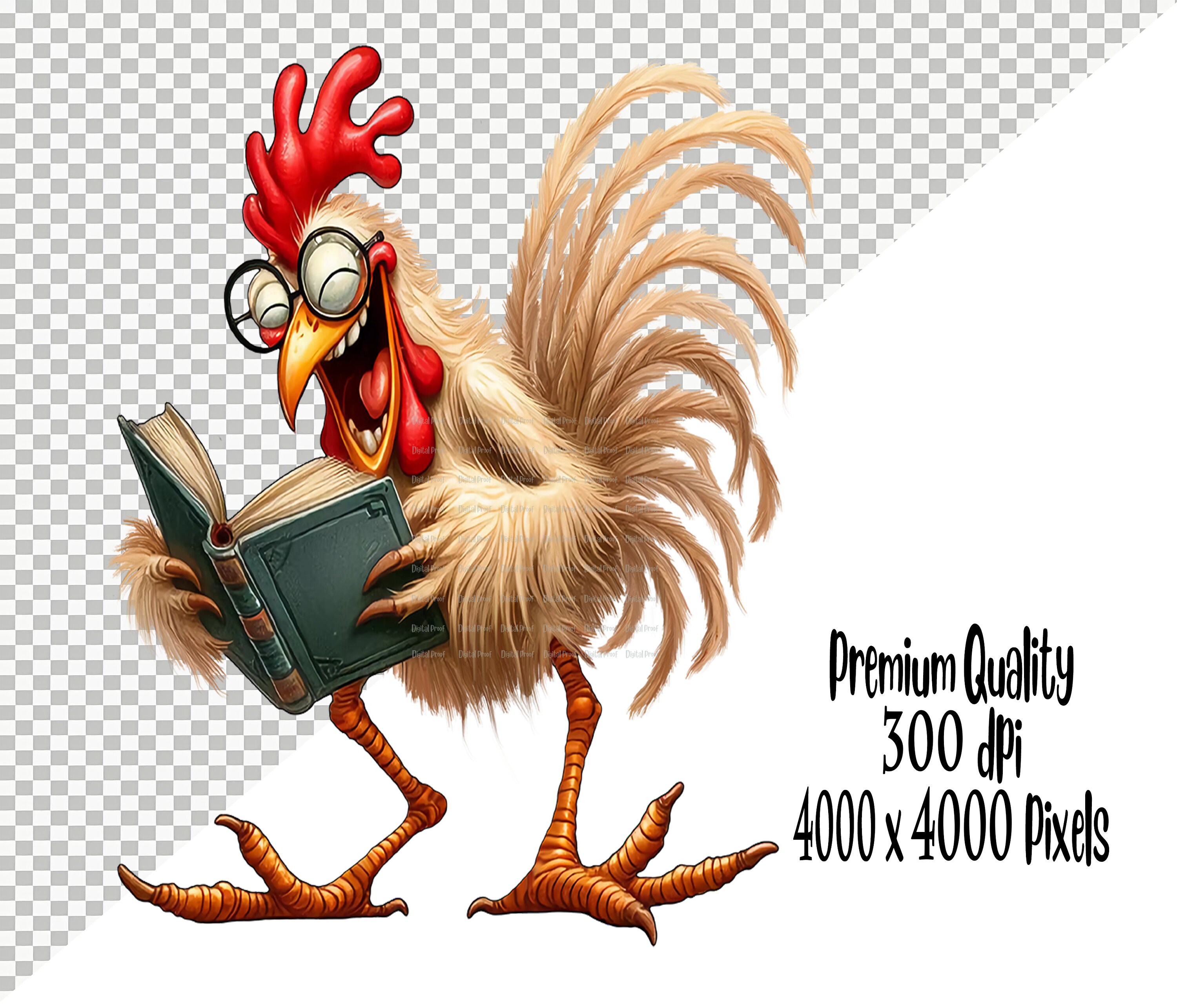 15 Transparent Background Funny Chickens and Books Clip Art, PNG 300 ...