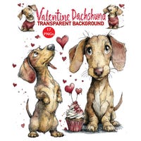 Cute Wiener Dog Clipart Set - Watercolor Dachshund Graphics, Ideal for ...