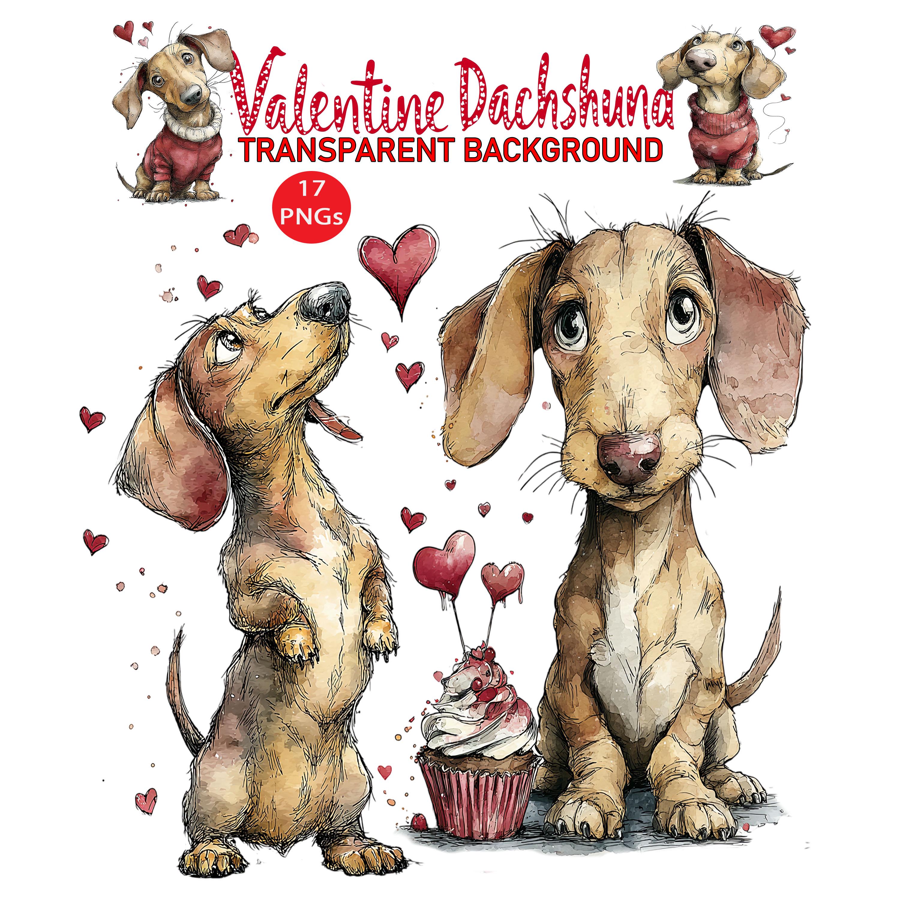 Valentine Dachshund Dog PNG Clipart: 17 Weiner Pup Graphics ...