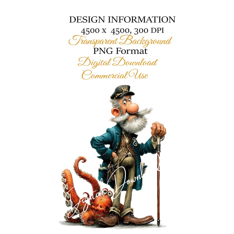 Funny Quirky Sea Captains PNG Clipart: Nautical Old Men, 18 Transparent ...