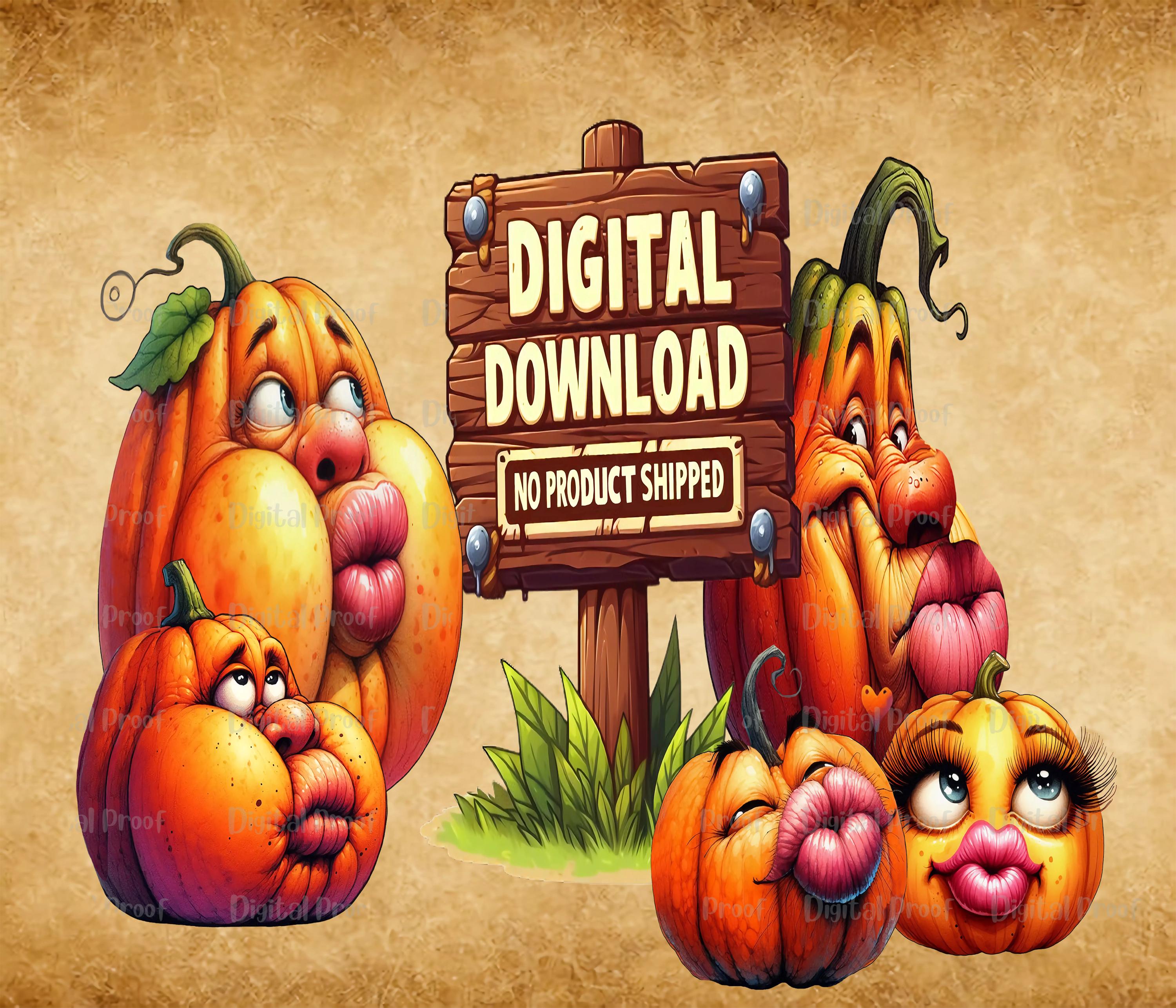 18 Transparent Background Funny Kissy Face Pumpkins Clip Art, PNG 300 ...