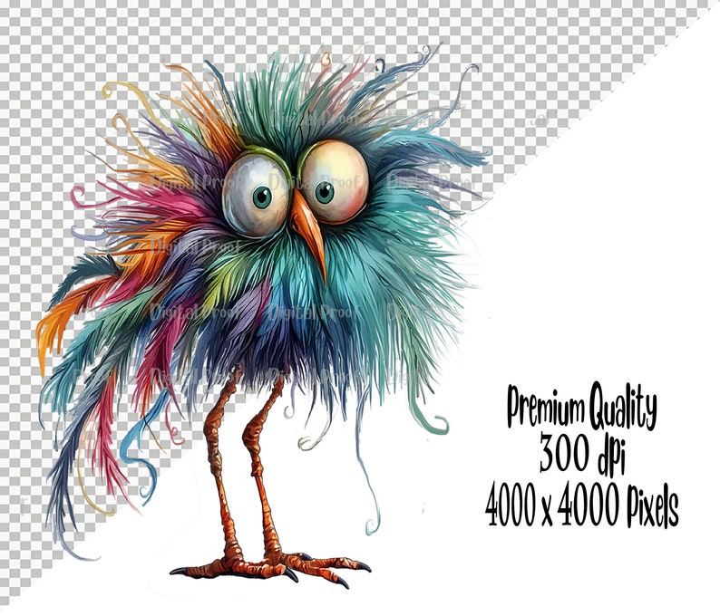 20 Transparent Background Funny Colorful Chicken Birds Clip Art, PNG 300 Dpi Quality Digital ...