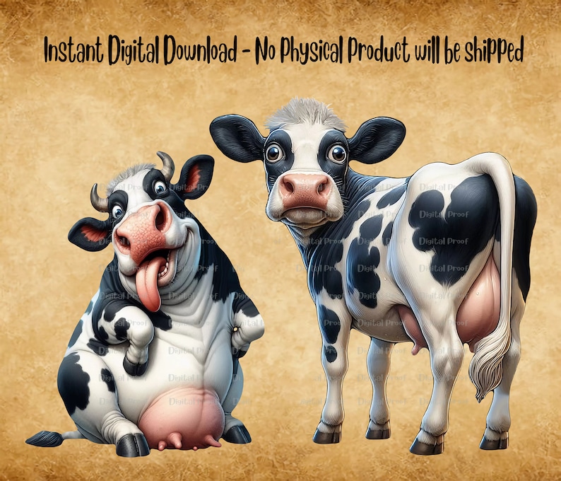 30 Transparent Background Funny Crazy Cows Clip Art, PNG 300 Dpi High ...