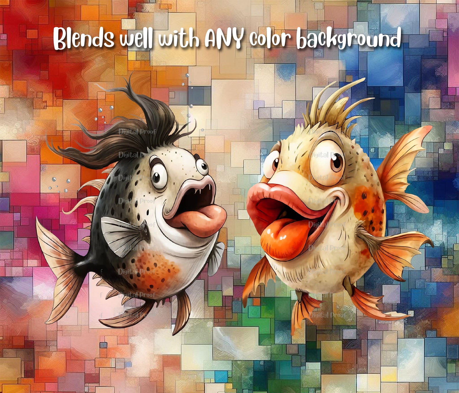 20 Transparent Background Funny Kissy Face Fish Clip Art, PNG 300 Dpi ...