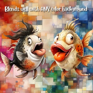 20 Transparent Background Funny Kissy Face Fish Clip Art, PNG 300 Dpi ...