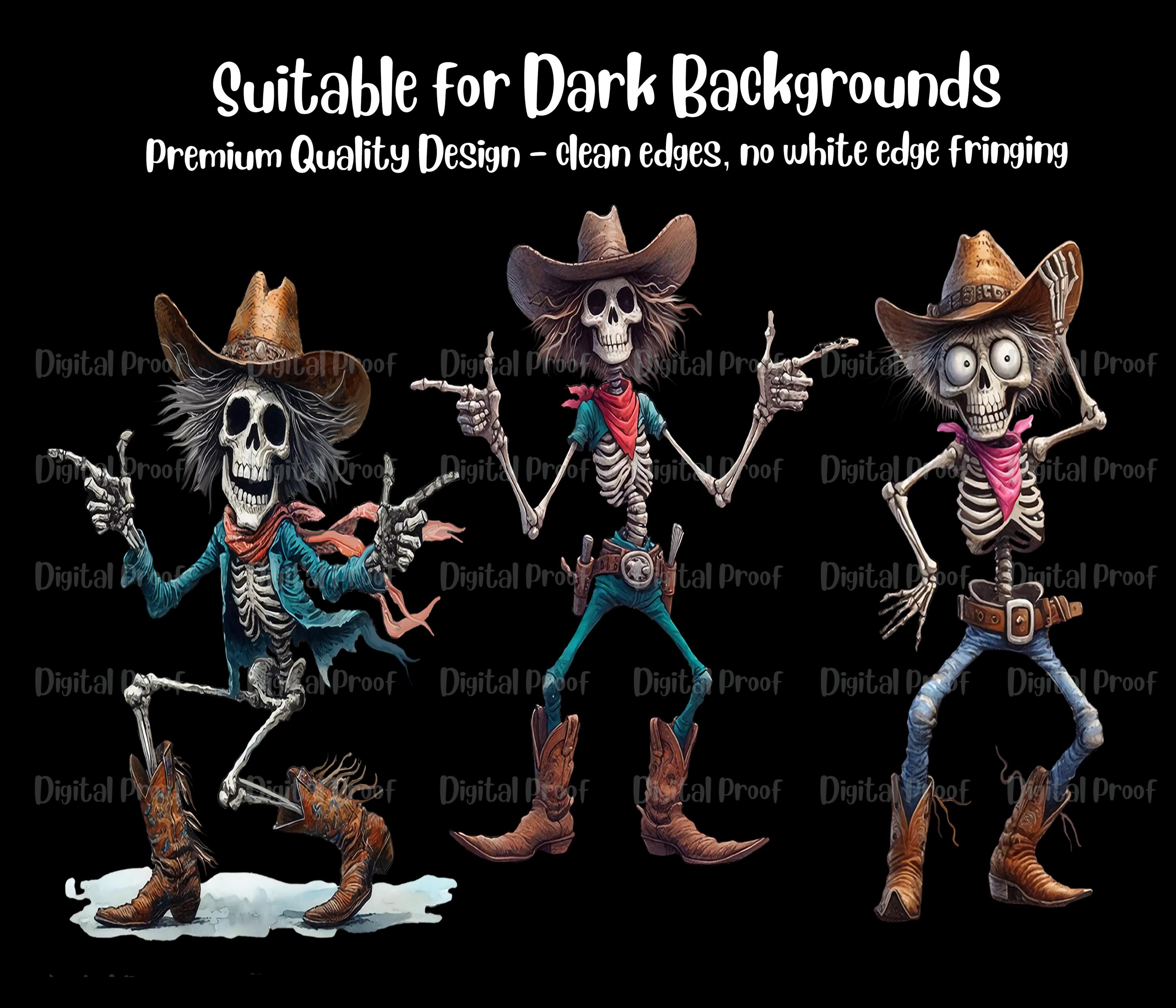 28 Funny Cowboy Skeletons Clip Art, Halloween PNG (digital Download) - Etsy