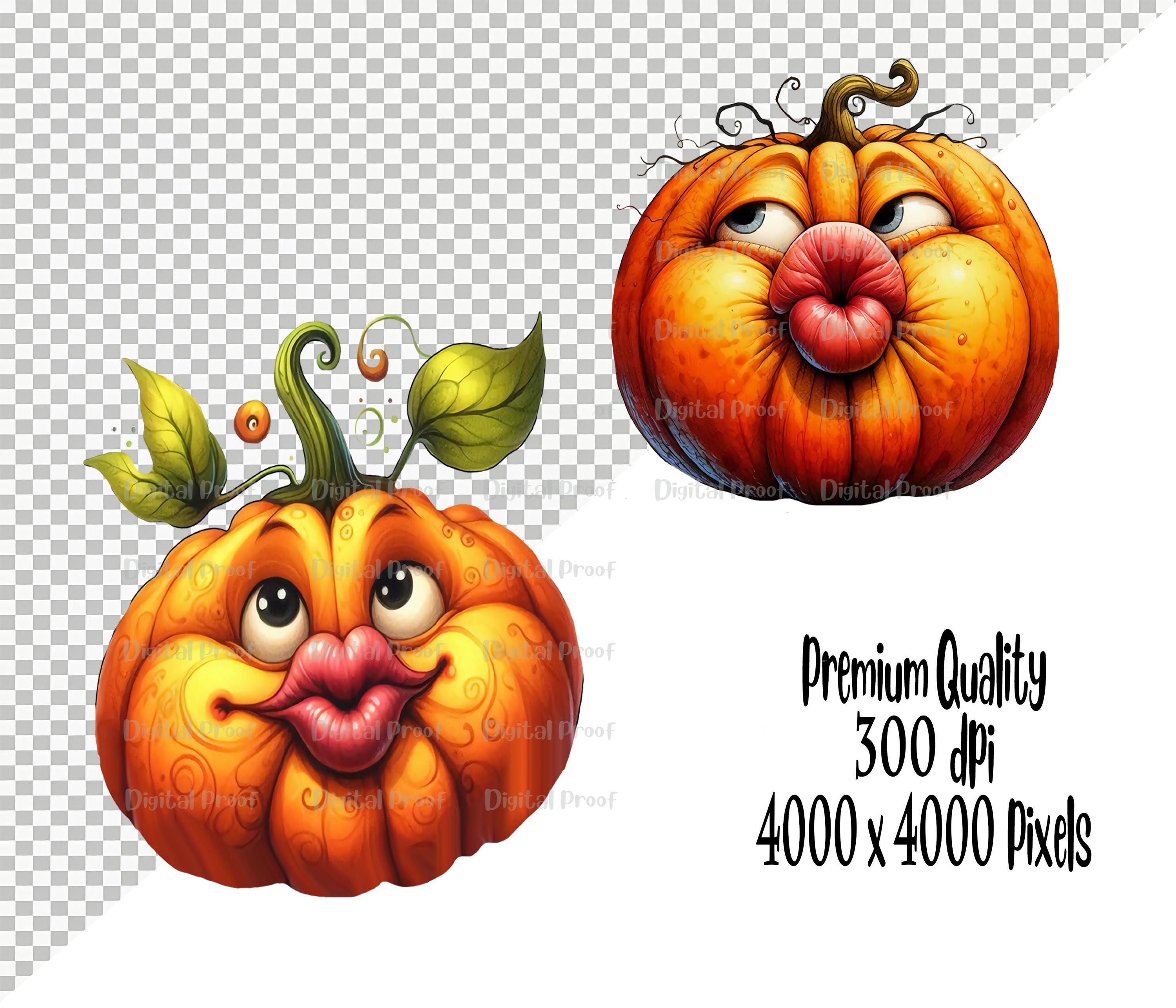 18 Transparent Background Funny Kissy Face Pumpkins Clip Art, PNG 300 ...