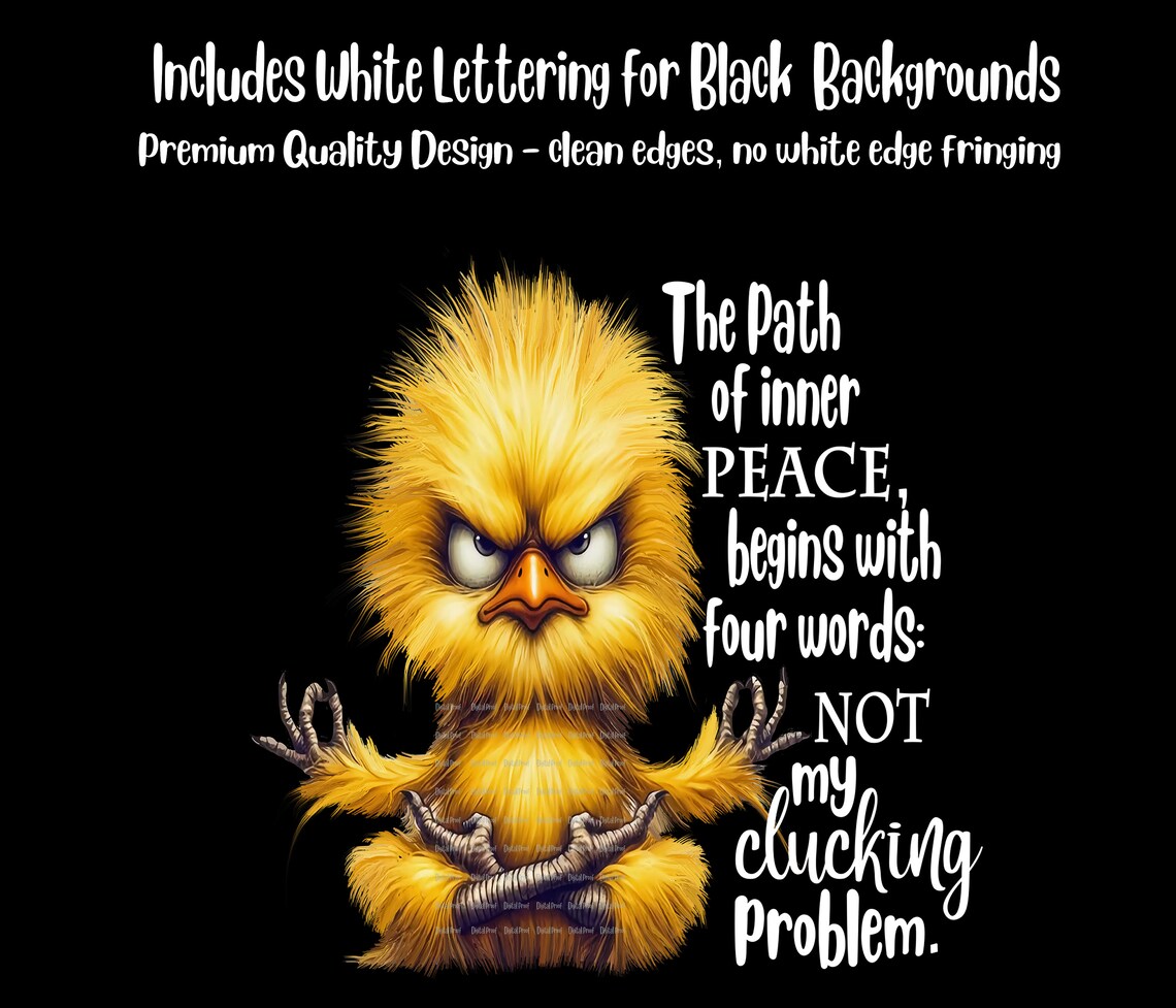 Not My Problem Chicken, Funny Sarcastic Saying Quote and Clip Art ...