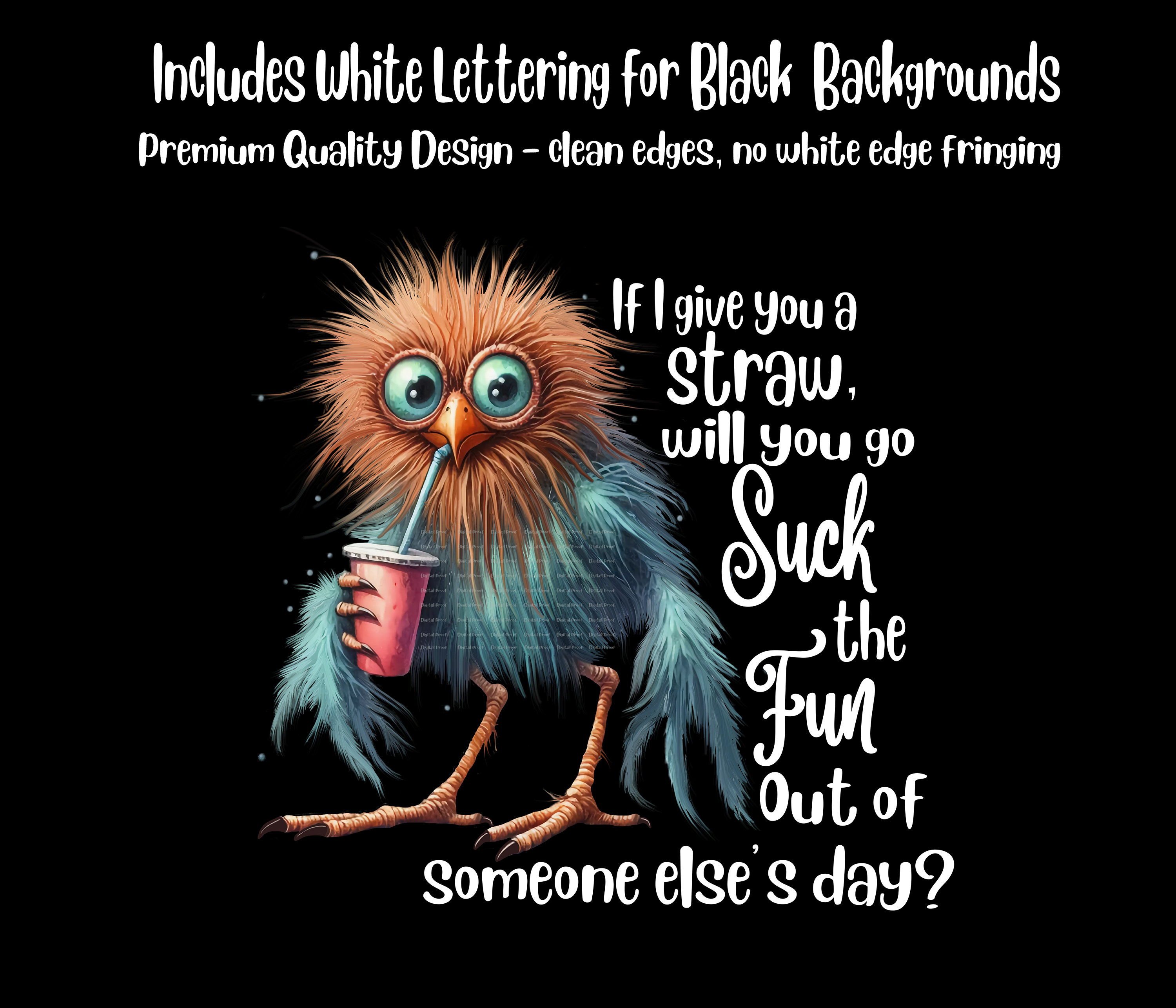 Suck The Fun Funny Sarcastic Saying Quote And Clipart Sublimation