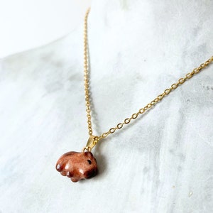 Capybara Necklace | Handmade Capybara Miniature Pendant | Capybara Gift ...