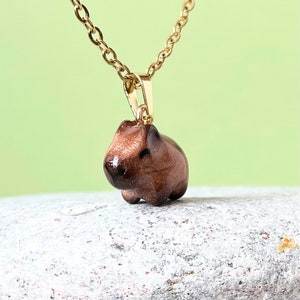 Capybara Necklace | Handmade Capybara Miniature Pendant | Capybara Gift | Quirky Necklace ...