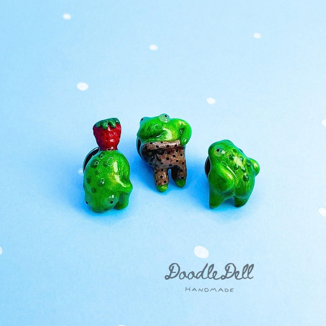 Frog Pin Set | Frog Lover Gift | Collar Pins | Funny Pins | Cute Frog ...
