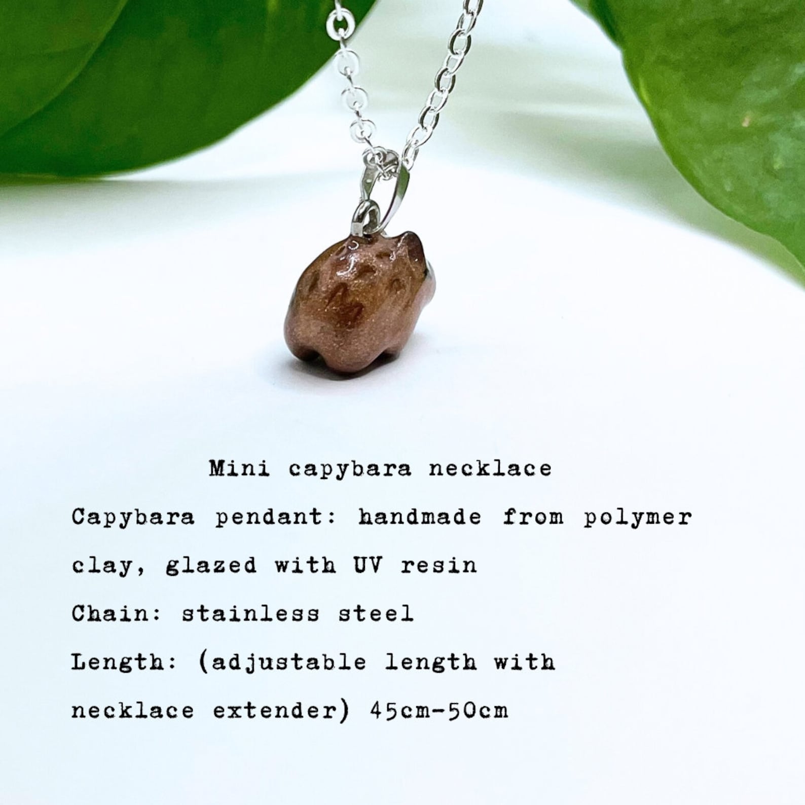 Capybara Necklace Handmade Capybara Miniature Pendant Capybara Gift ...