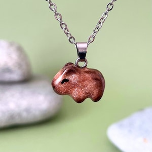 Capybara Necklace | Handmade Capybara Miniature Pendant | Capybara Gift ...