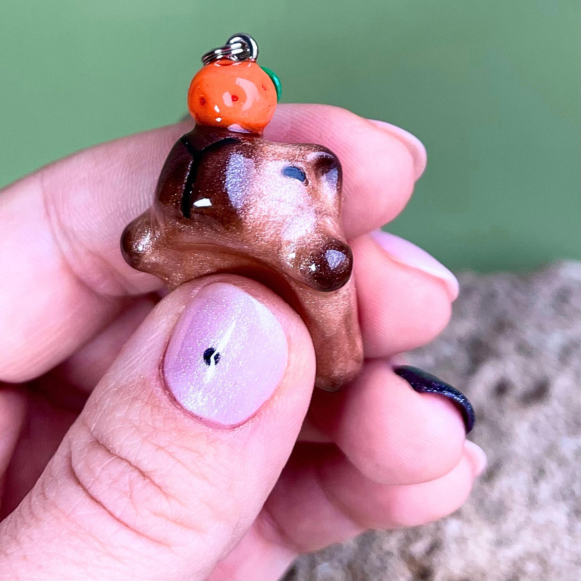 Handmade Capybara Worry Stone Keychain | Anxiety Reliever | Anti ...
