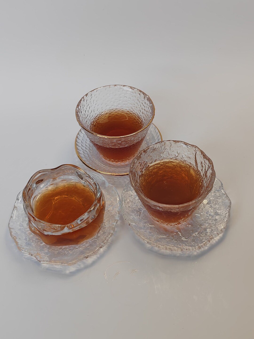 Japanese Glass Tea Cup and Tea Mat Set, Small Tea Cup, Arabic Coffee ...