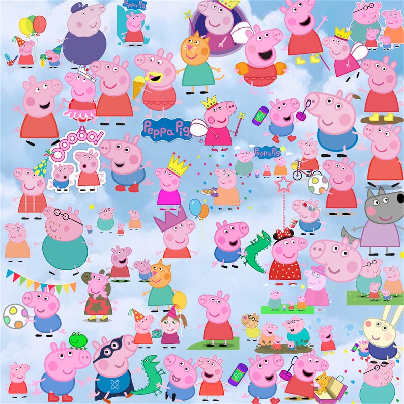 70 Peppa Pig Characters Pngpeppa Pig Png Bundle Cricutpeppa - Etsy UK
