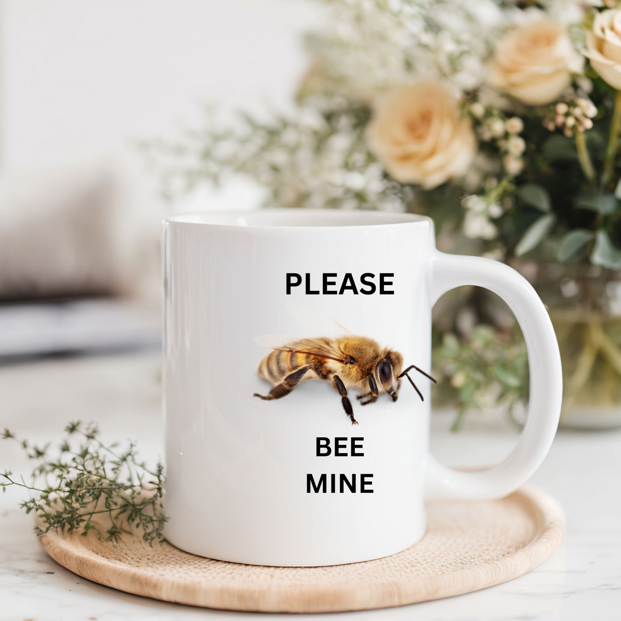 Bee Mine Please Coffee Mug Mugs - Flying Bee- Coffee-tea-cocoa Mug/cup ...